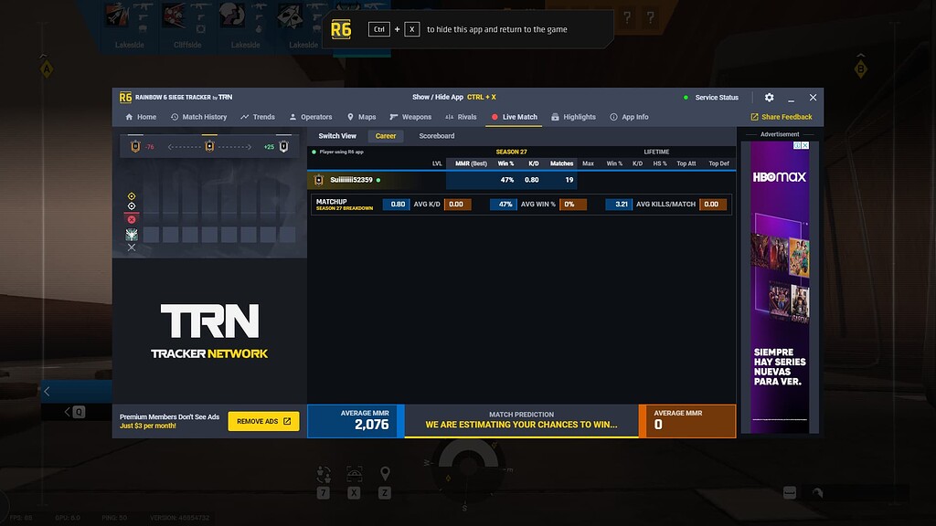 R6 Tracker Only Showing Me In Live Match Rainbow Six Siege Tracker