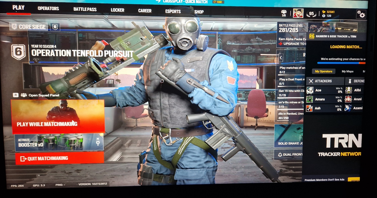 R6 Loading Match Pop up - Rainbow Six Siege - Tracker Network