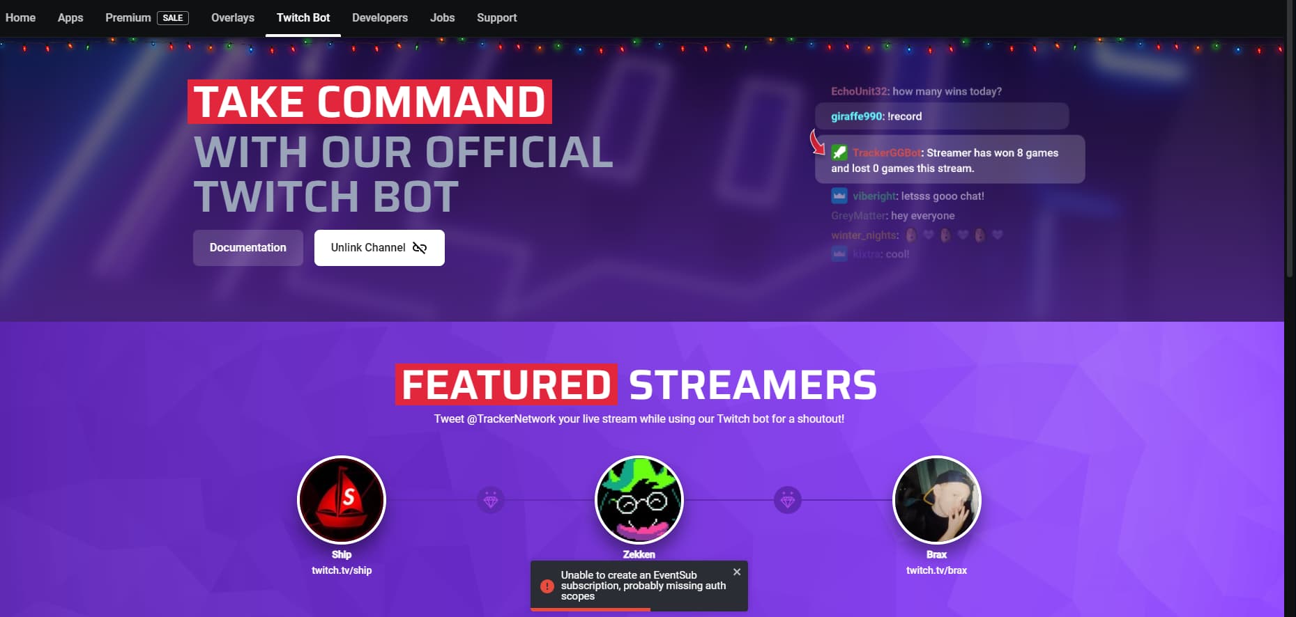 Unable to create an EventSub subscription Twitch Bot - Twitch Bot ...