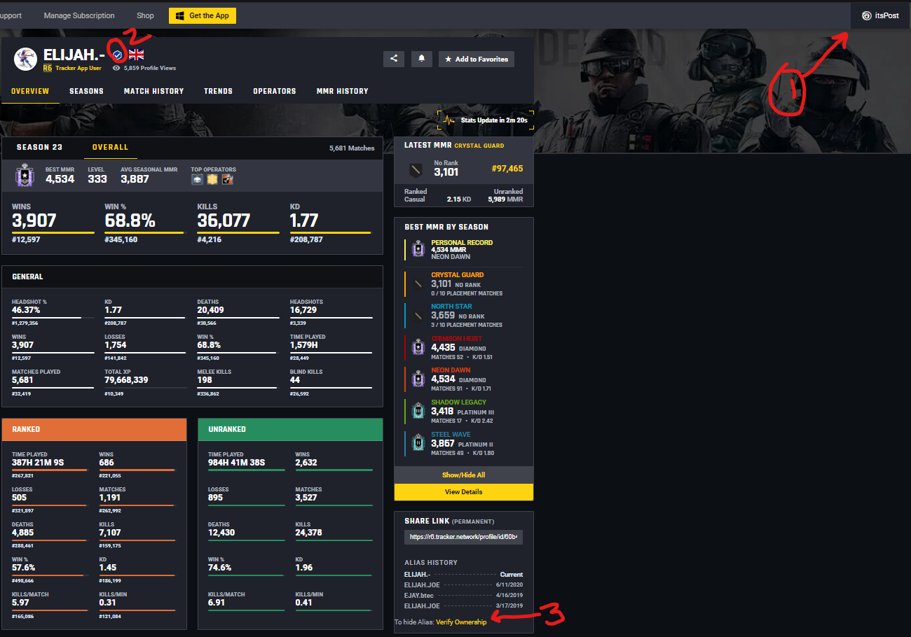 R6 Tracker Doesn t Hide My Previous Usernames Rainbow Six Siege