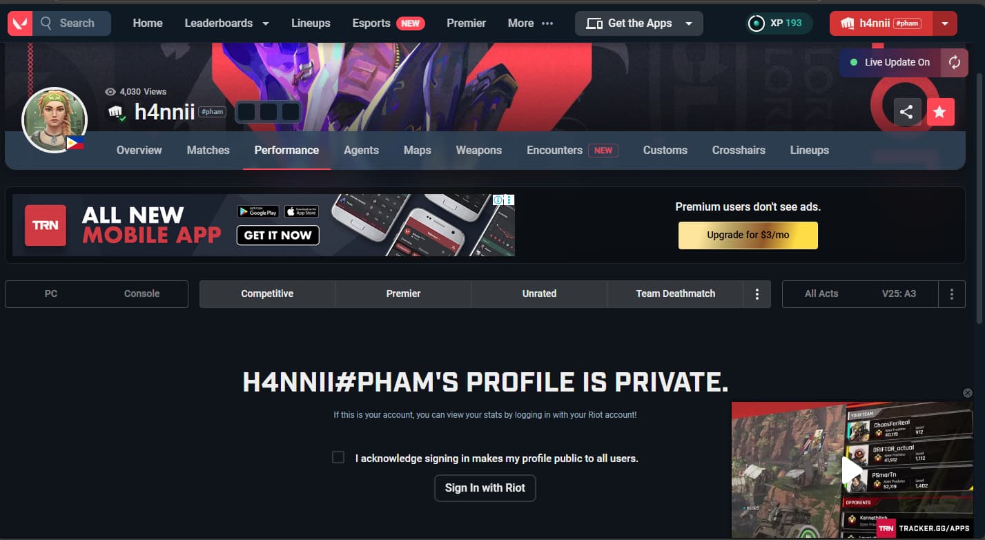 My tracker doesnt detect stats, and shows my profile as private after ...